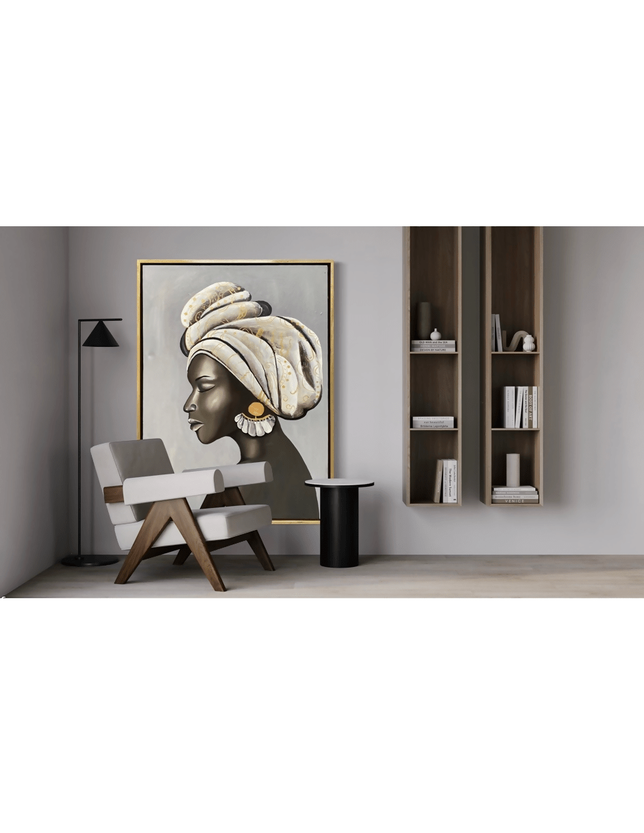 Cuadro decorativo Bella Paz Oleo con detalle en hoja de oro