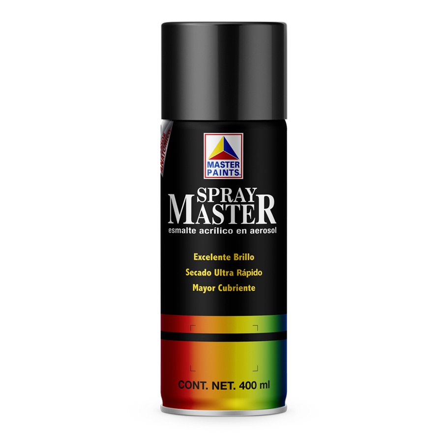 Pintura en Aerosol Master Acuario Color Negro Mate 400 Ml AM80305