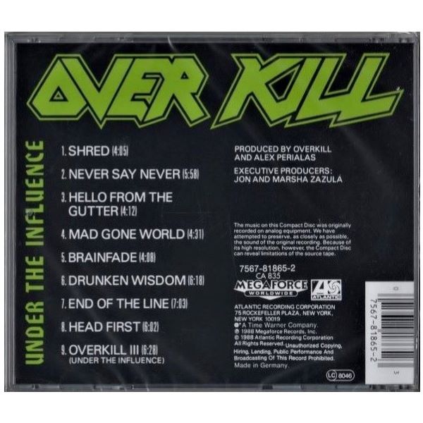 CD Overkill / Under the influence