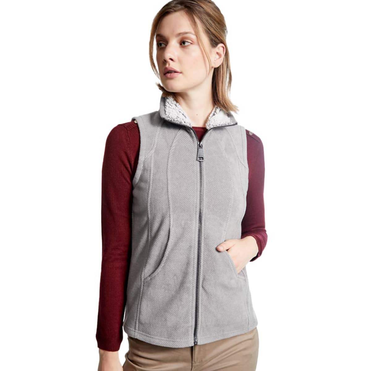Chaleco Casual Con Forro Holly Land color Gris para Mujer 892391