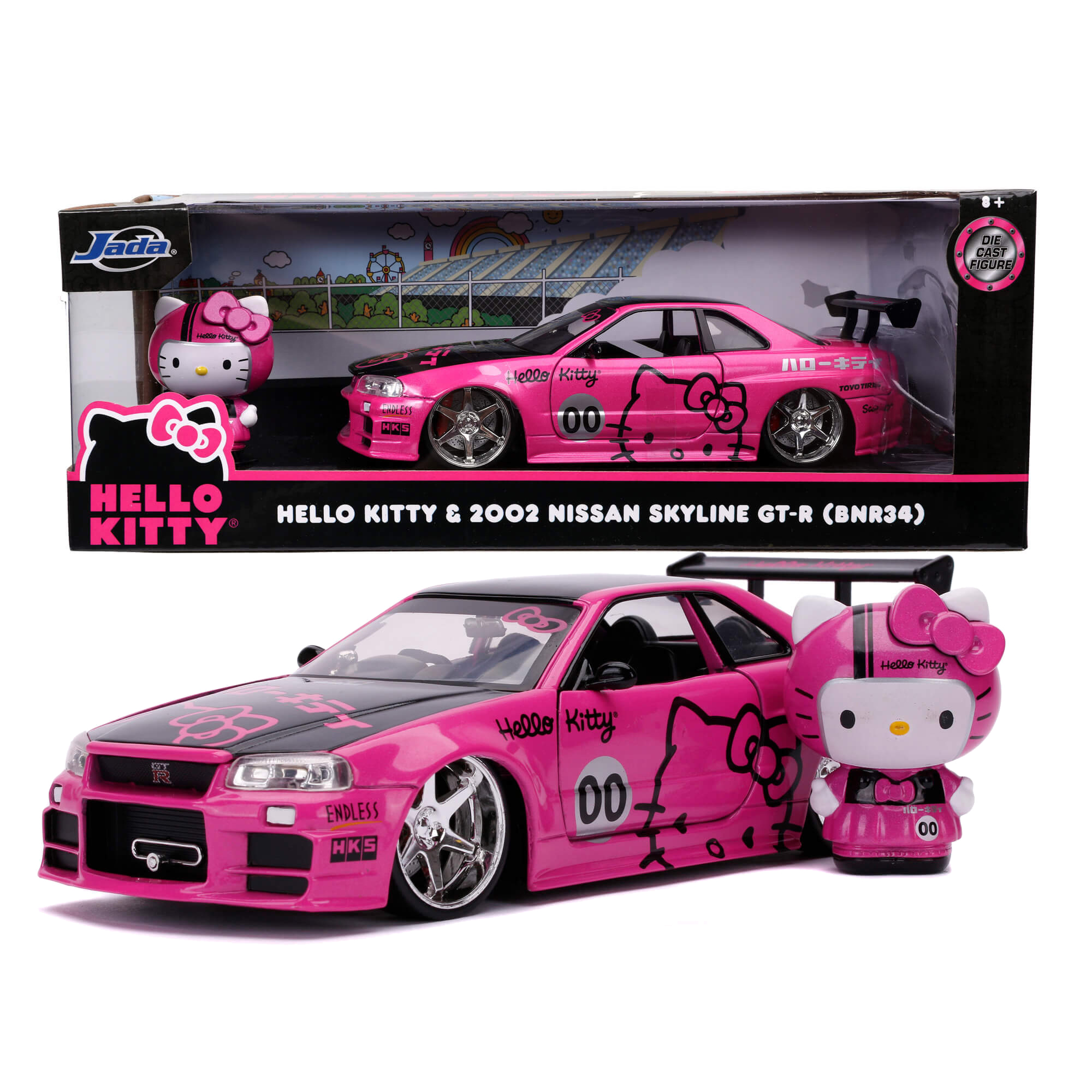 2002 Nissan Skyline GT-R (BNR34) con Figura Hello Kitty Hollywood Rides ...