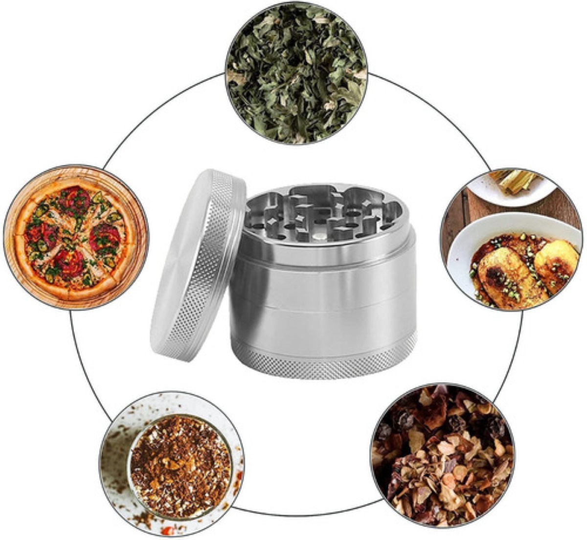 Molinillo Especias Metálico Magnético 40mm Color Plateado