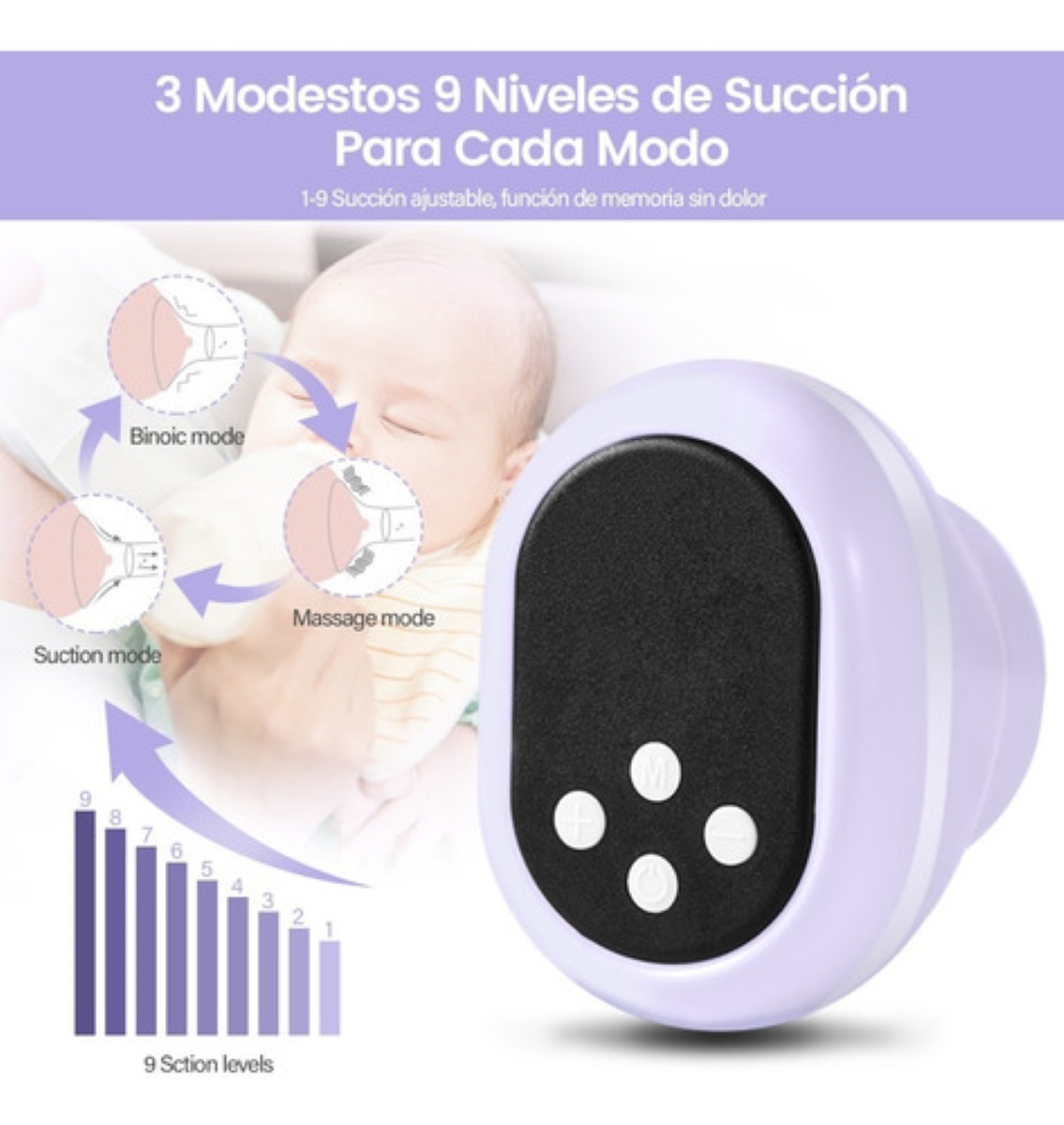 Extractor De Leche Inalambrico Portatil Morado
