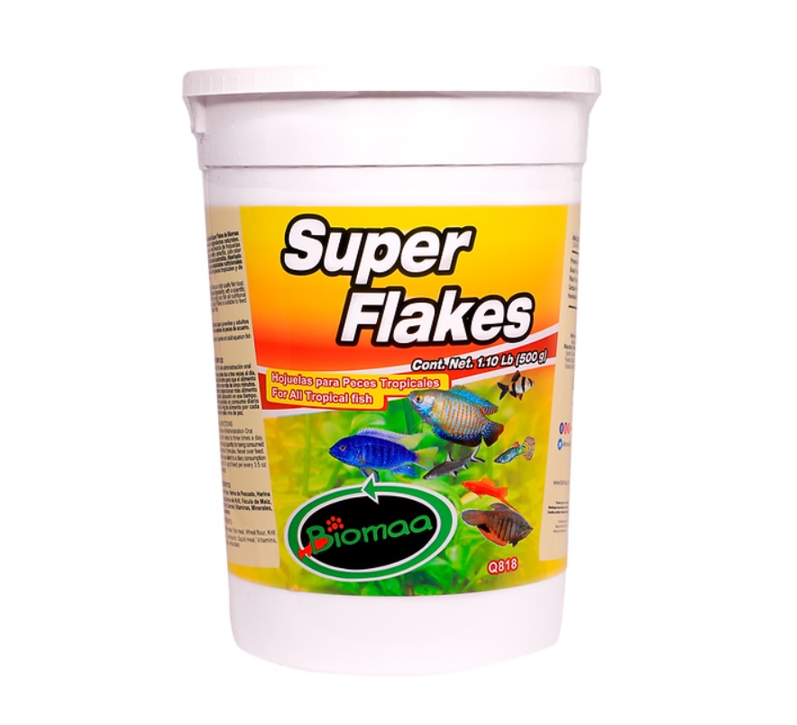 Super Flakes Alimento para peces Tropicales 500g - Biomaa