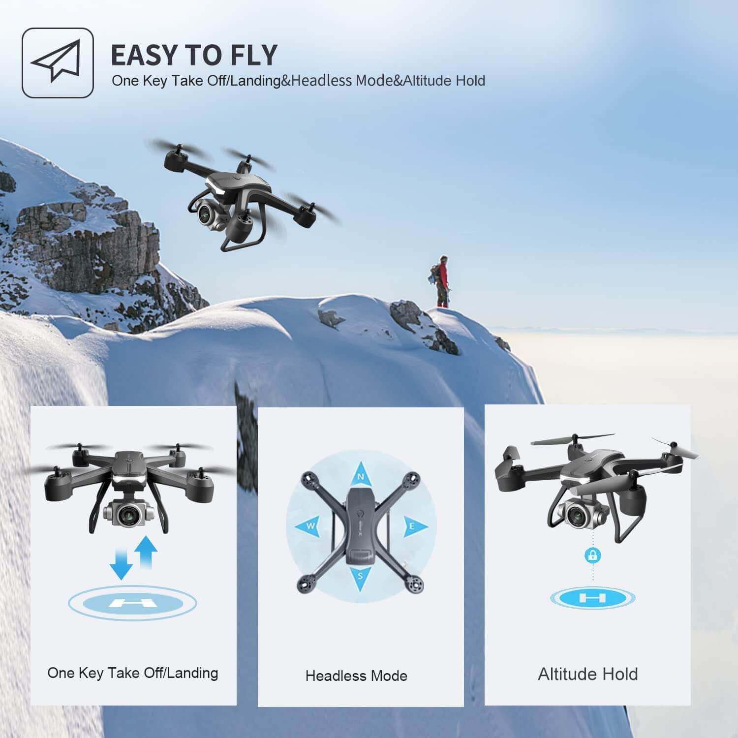 Dron V14 4DRC FPV Drone doble camara 2k