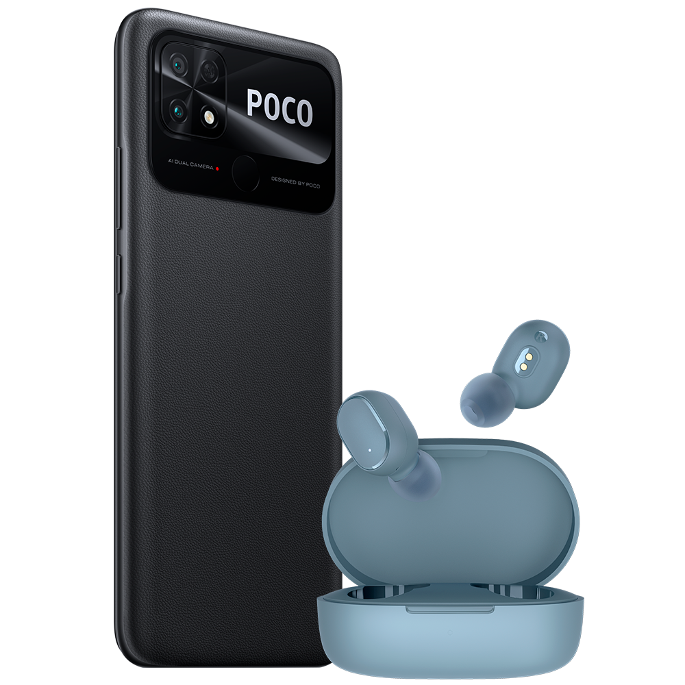 Celular POCO C40 Power Black 4GB RAM 64GB ROM Negro + Redmi Buds ...