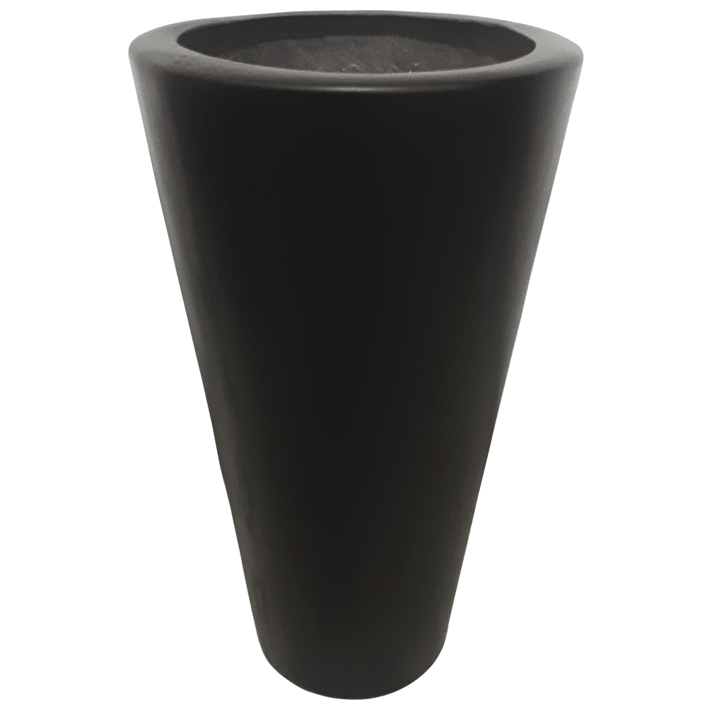 Maceta de fibra de vidrio modelo Babel mediano chocolate*