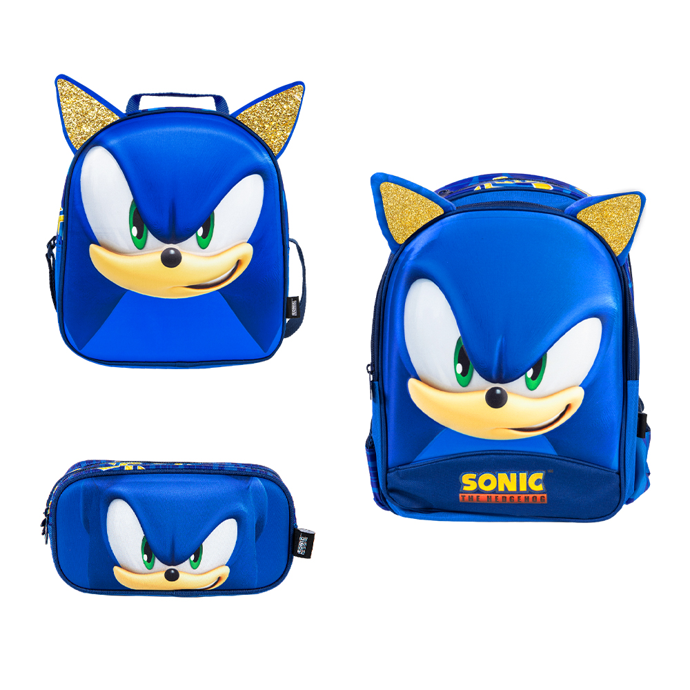 Kit Escolar Sonic 3 En 1 Edición Kinder Colección Speed Gold