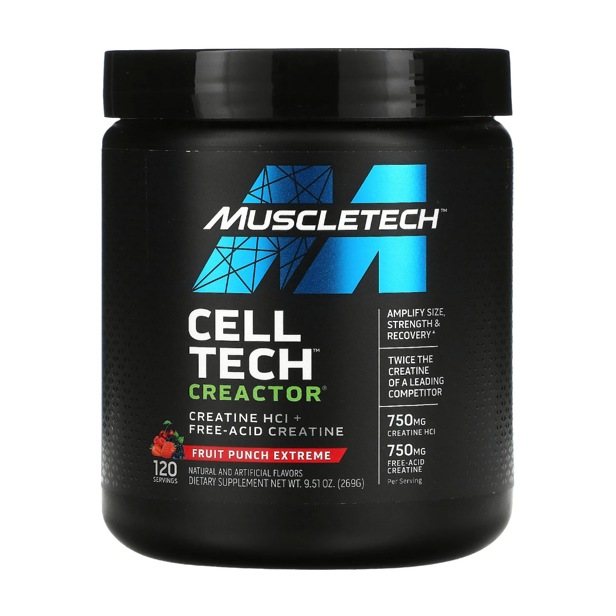 Creatina HCI MuscleTech Creactor Creatine HCI 269g 120 Serv. - Ponche ...