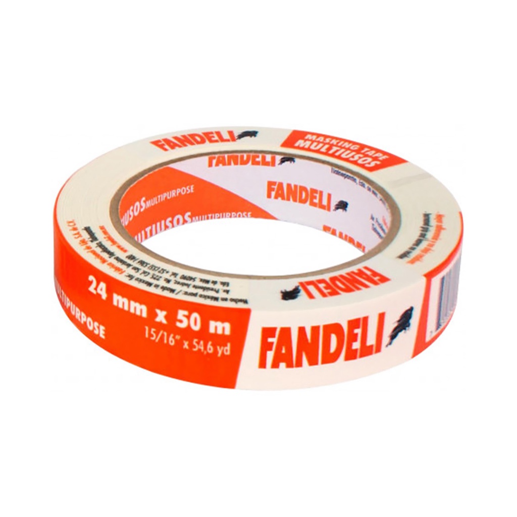 Cinta Masking Tape 1 Pulgada 24mm X 50m Marca Fandeli 72162
