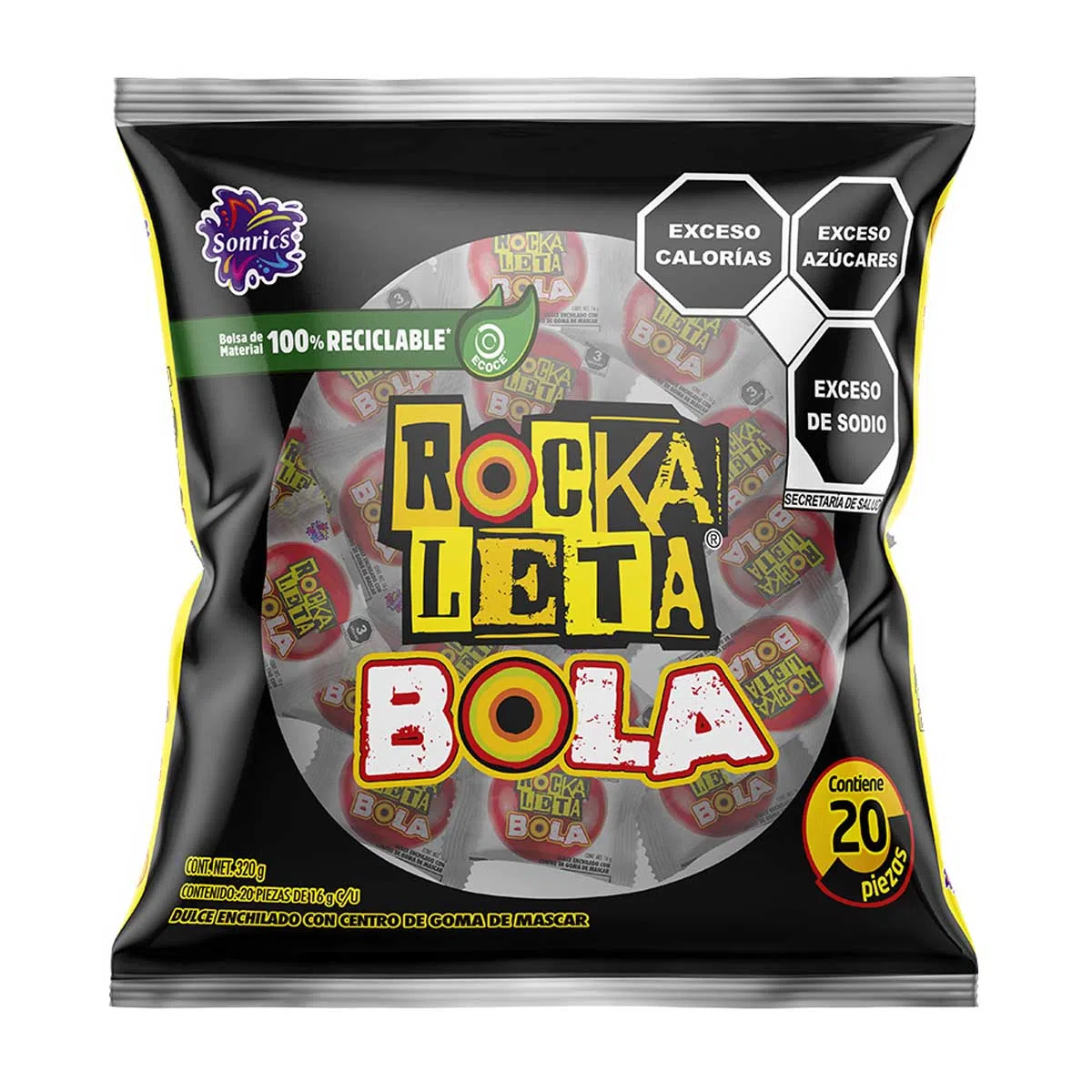 Rockaleta bola 20 piezas
