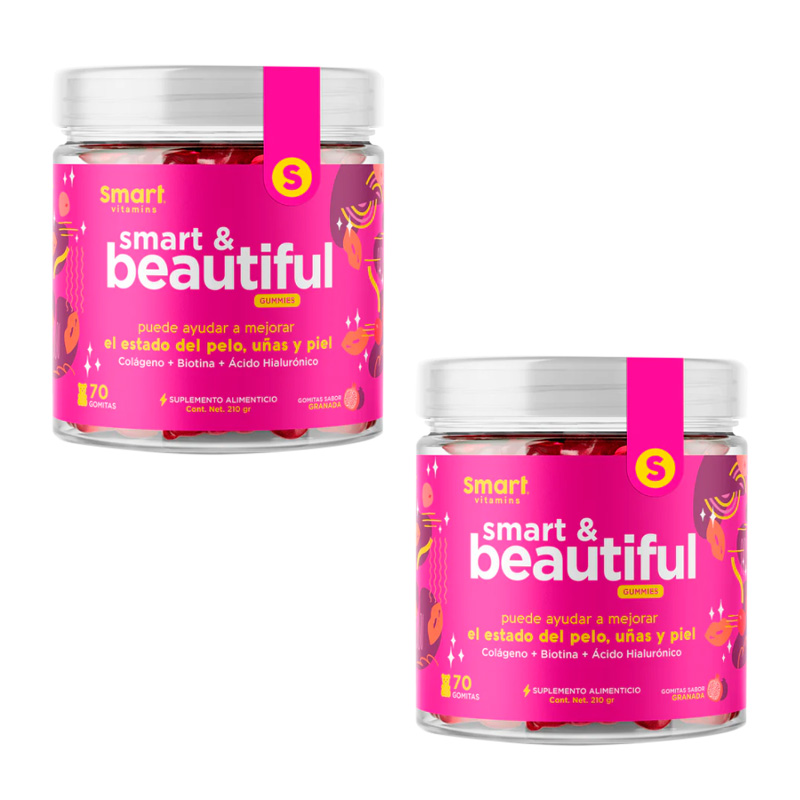 Kit 2 SMART & BEAUTIFUL- Suplemento en gomitas Originales Pelo, uñas y ...