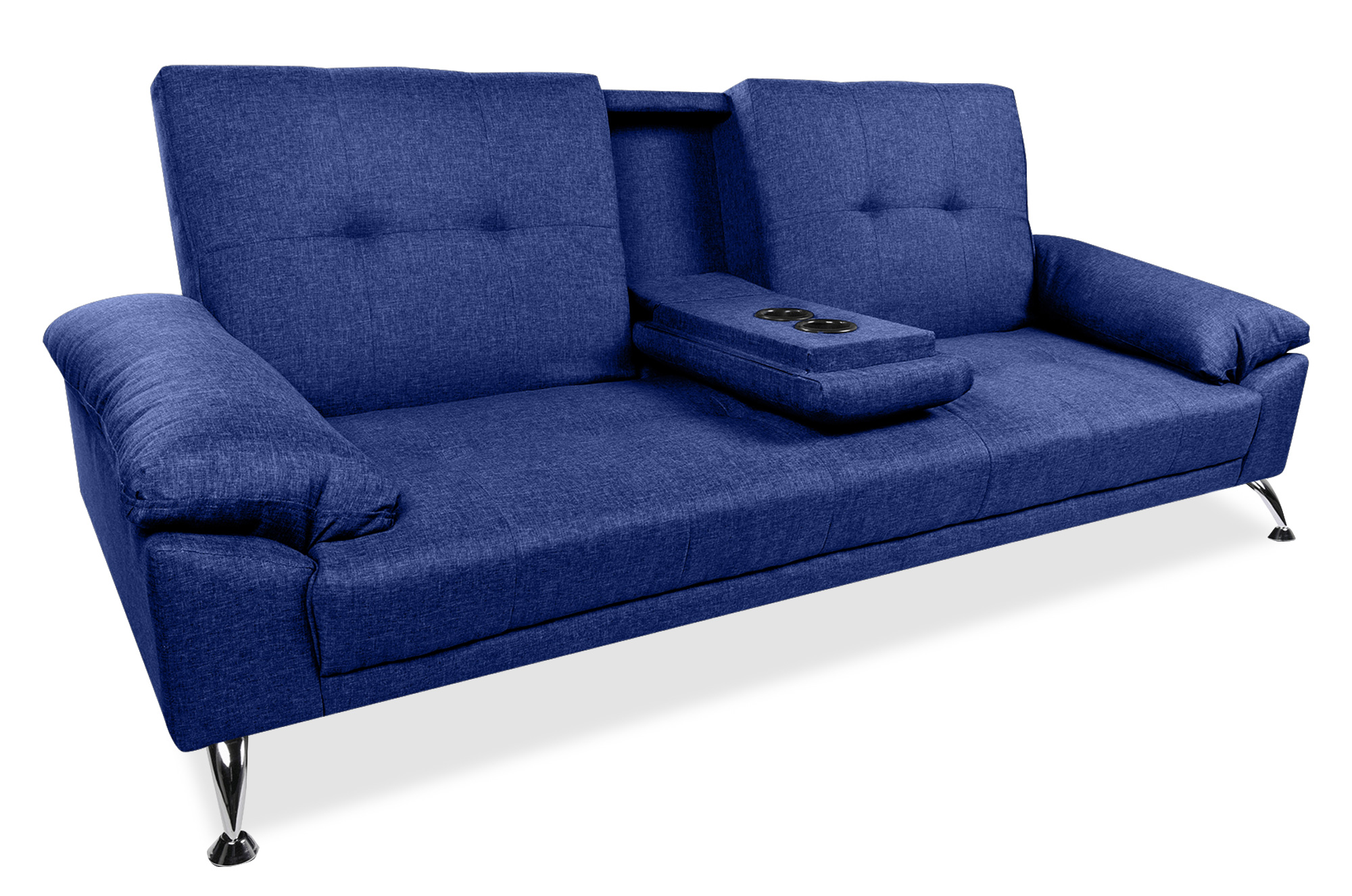 Sofá Cama Makora Hendrix Azul Con Portavasos El Envío Cubre Un 80 Del