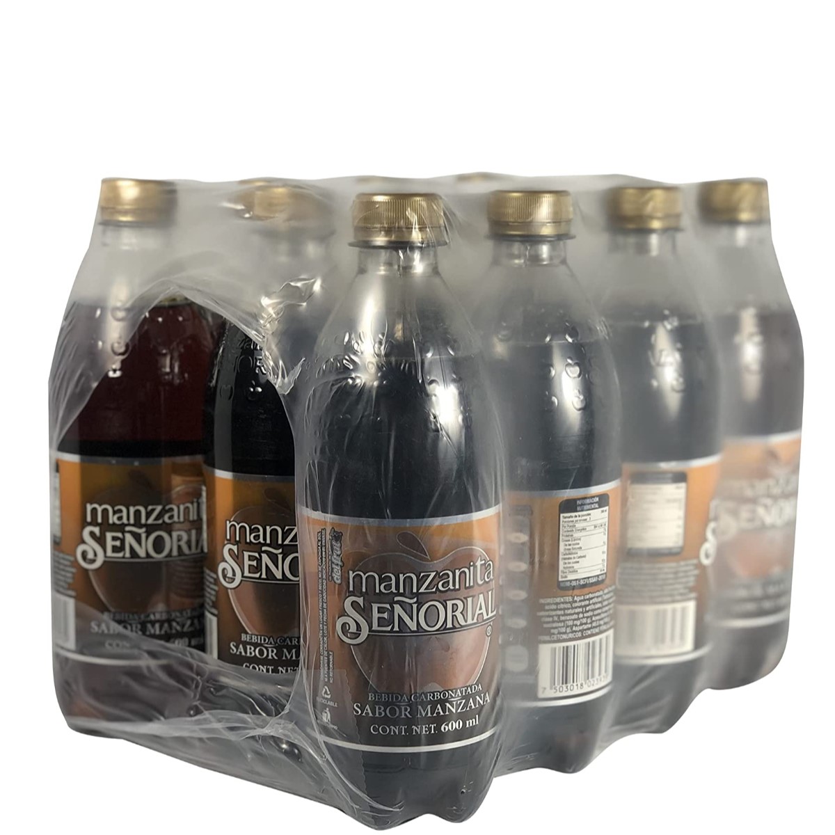Refresco Señorial Manzanita Paquete de 12 Piezas 600 ML C/U