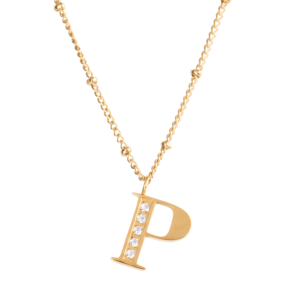 LuckyLy Collar Inicial Letra P , Collares de Mujer Acero Inoxidable ...