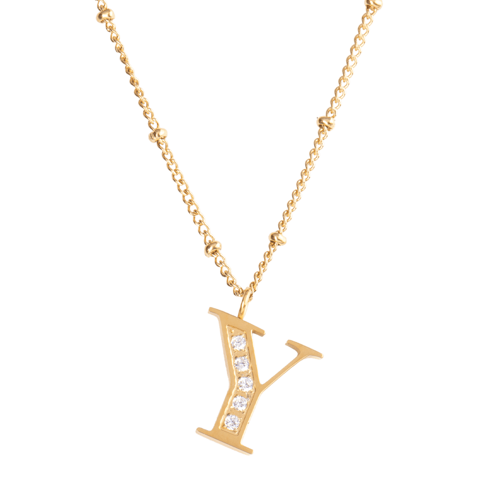 LuckyLy Collar Inicial Letra Y , Collares de Mujer Acero Inoxidable ...