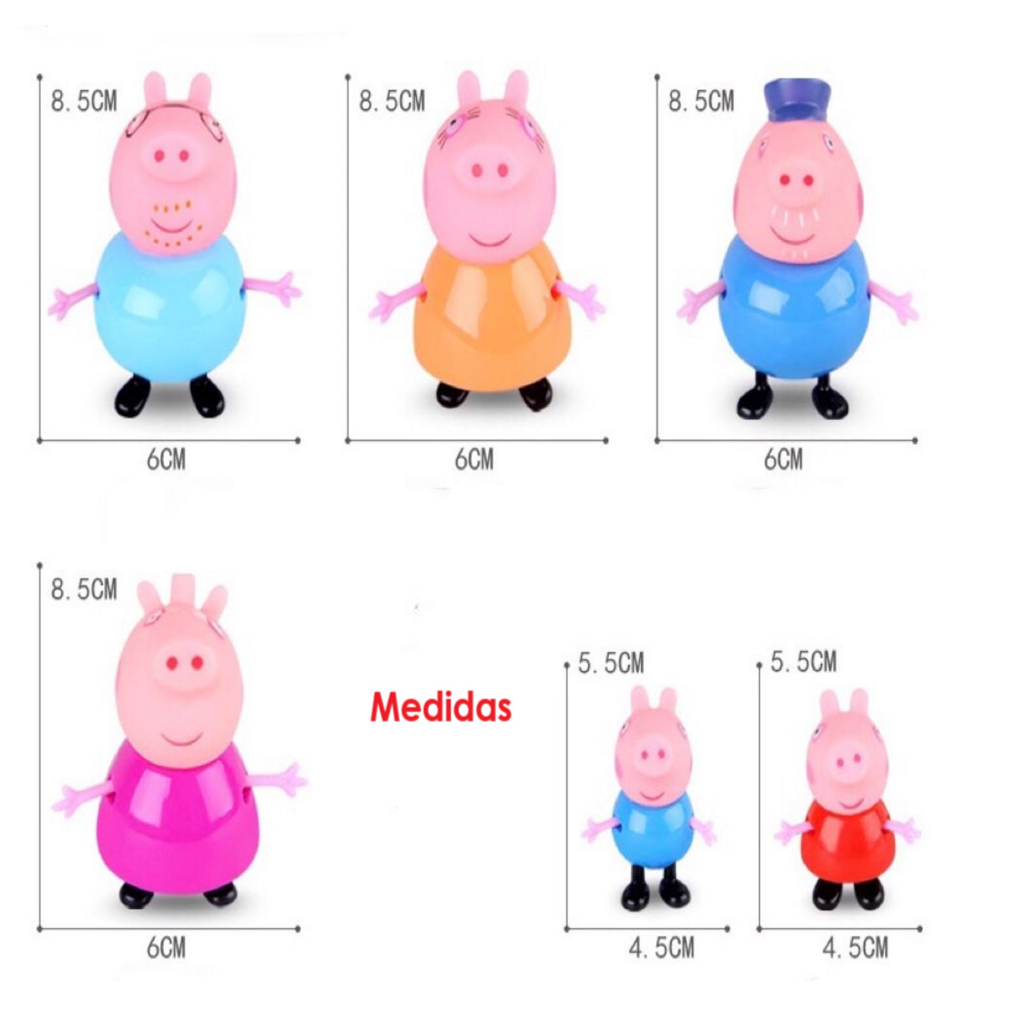 16 Pcsset Pequeña Cerdita Pepa Y Su Familia La Casita