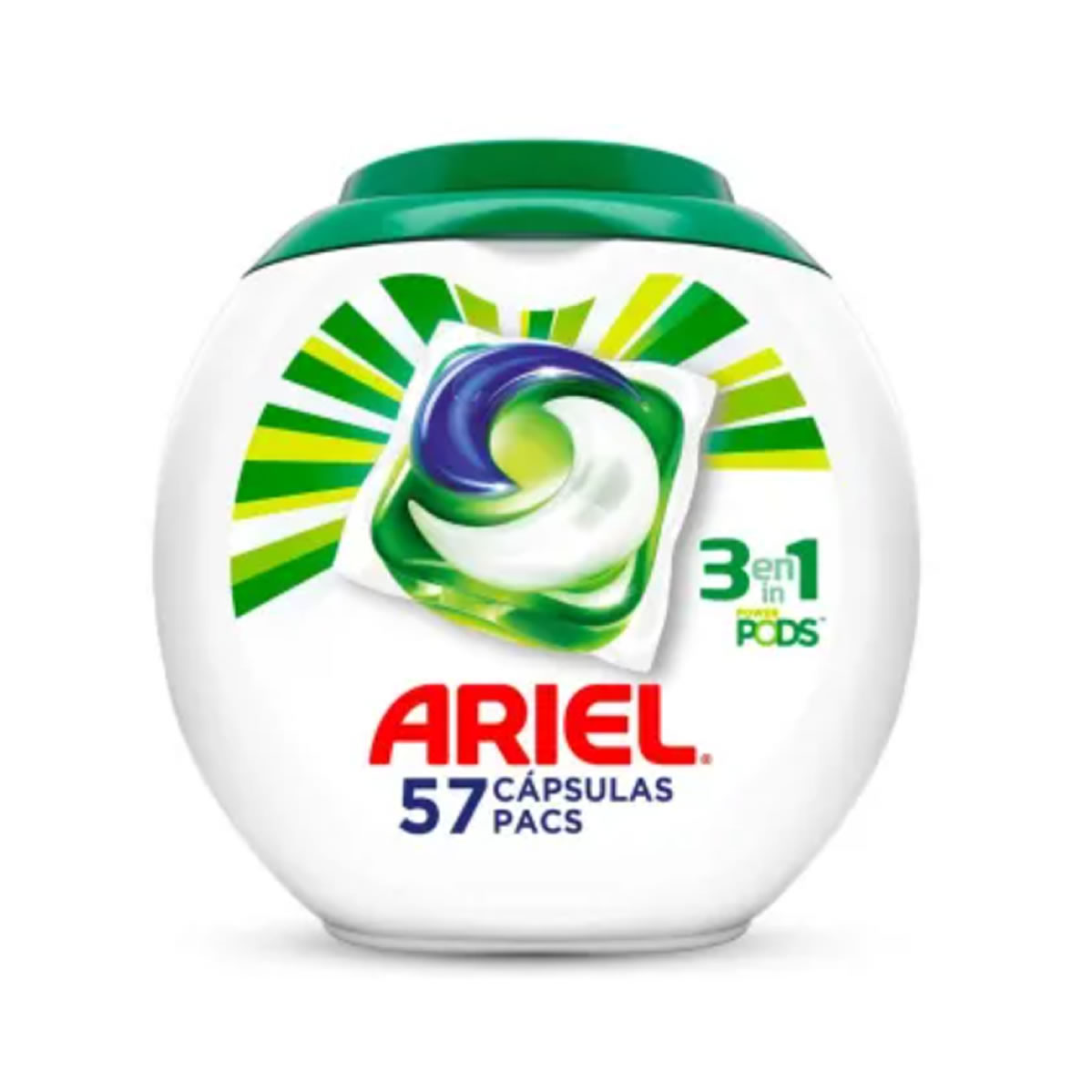 Detergente en Cápsulas Ariel Power Pods 3 en 1 con 57 pzas