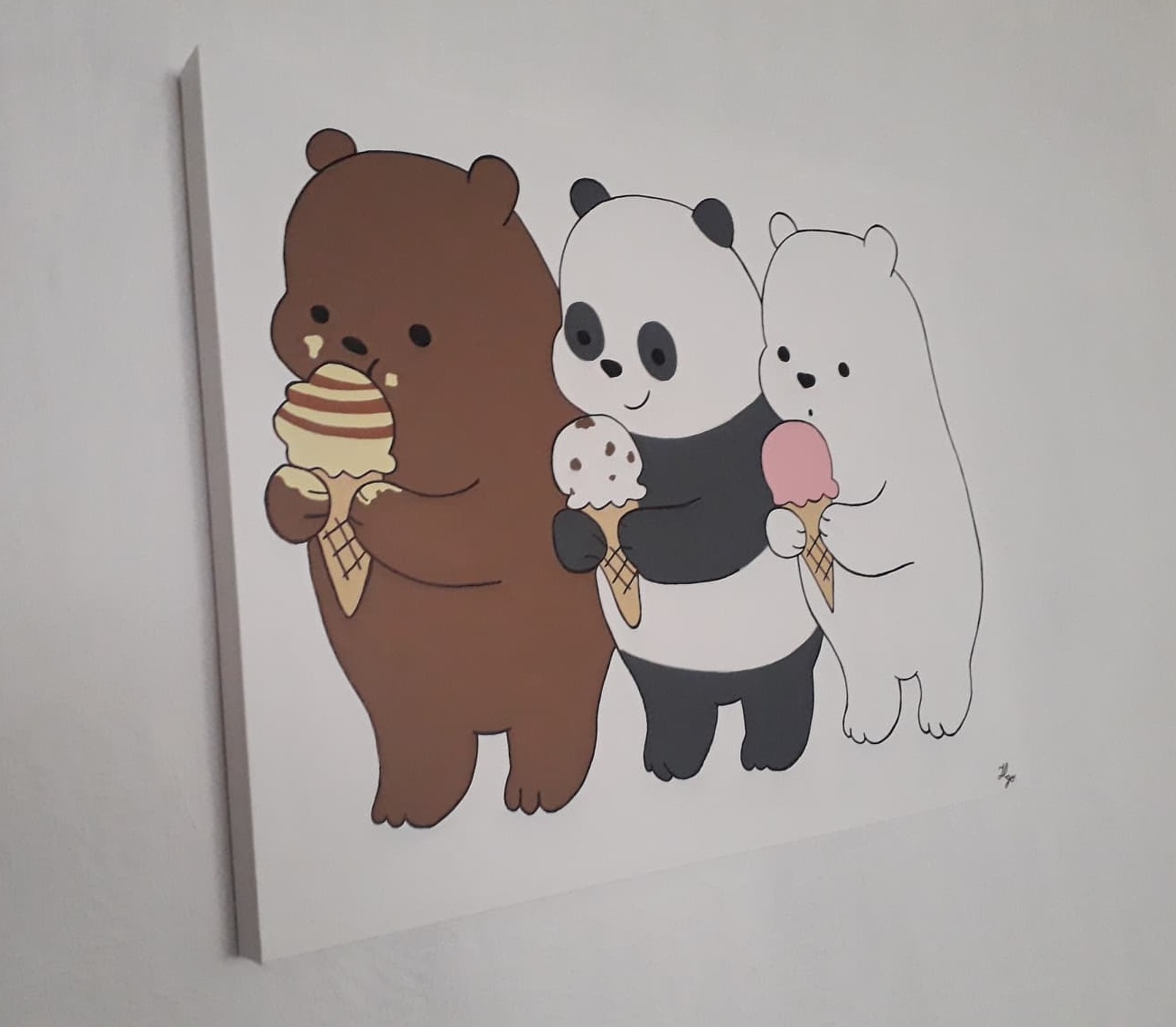 Cuadro decorativo pintado a mano Galería Oneris Osos Escandalosos Bebes ...