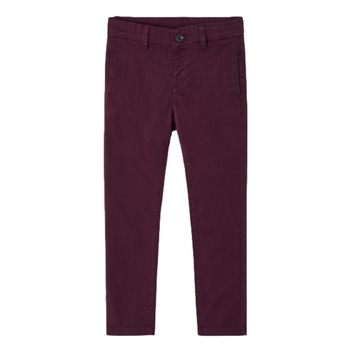 Pantalón Chino Slim Fit Para Niñomarca Mayoral Color Ciruela
