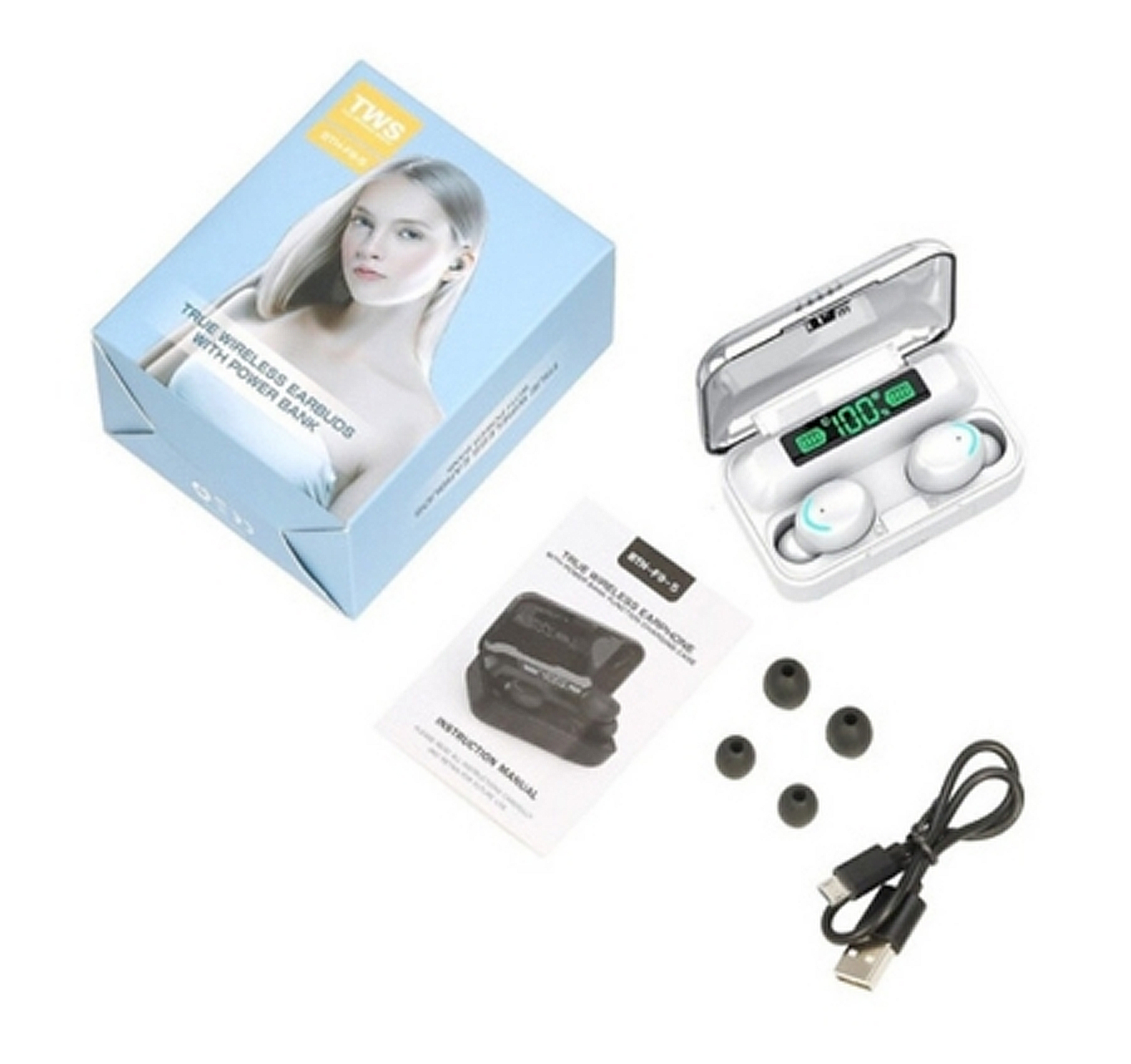 Audífonos inalámbricos F9-5 In-ear Manos Libres Power Bank