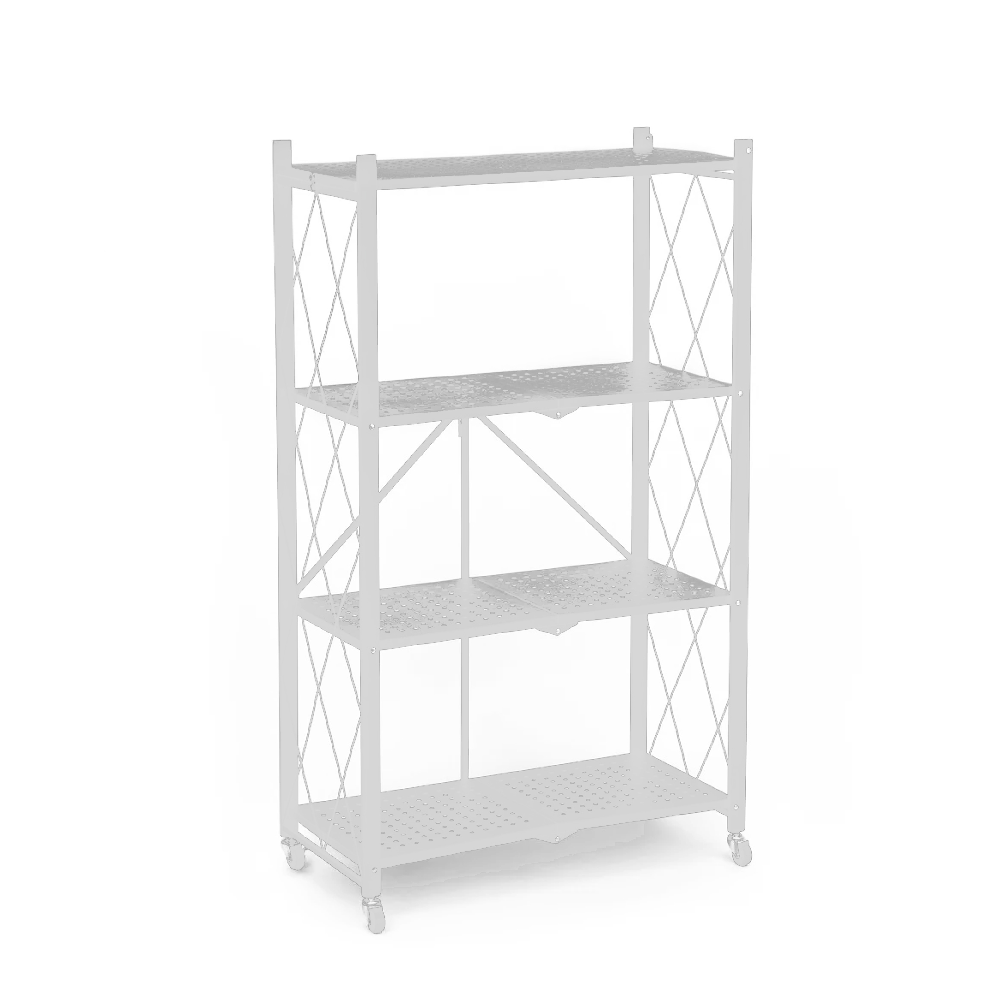 Estante rack plegable con 4 niveles Blanco