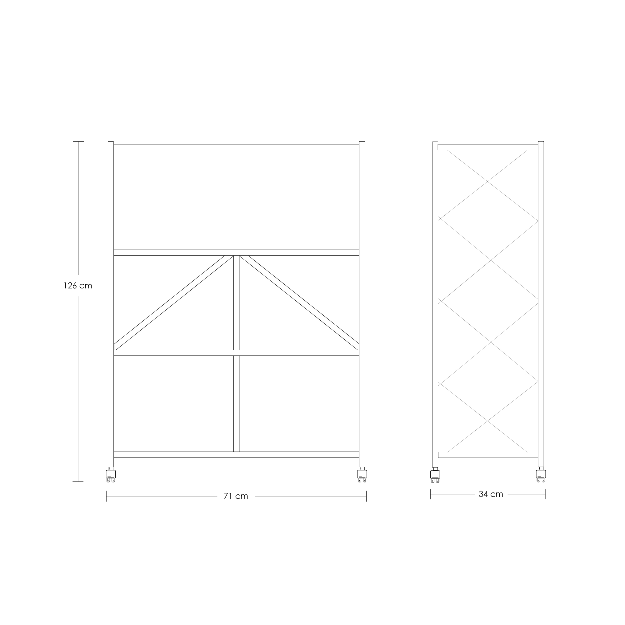 Estante rack plegable con 4 niveles Blanco