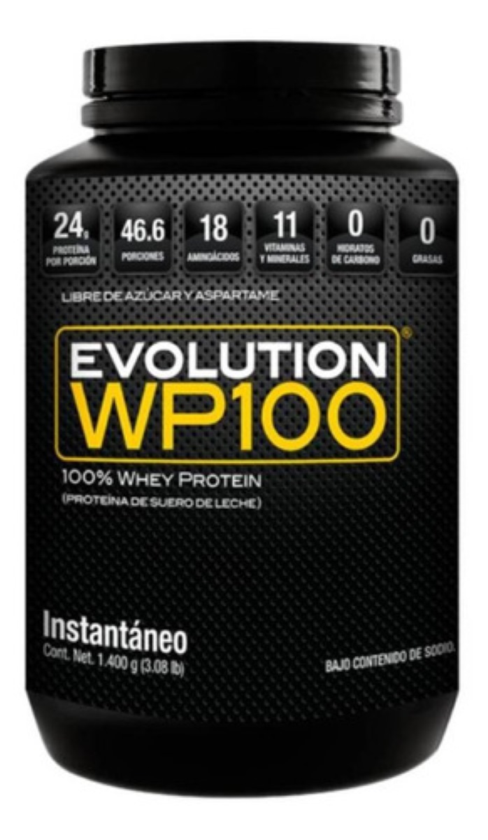 Suplemento en polvo Evolution WP100 proteínas sabor Natural de 1.4kg