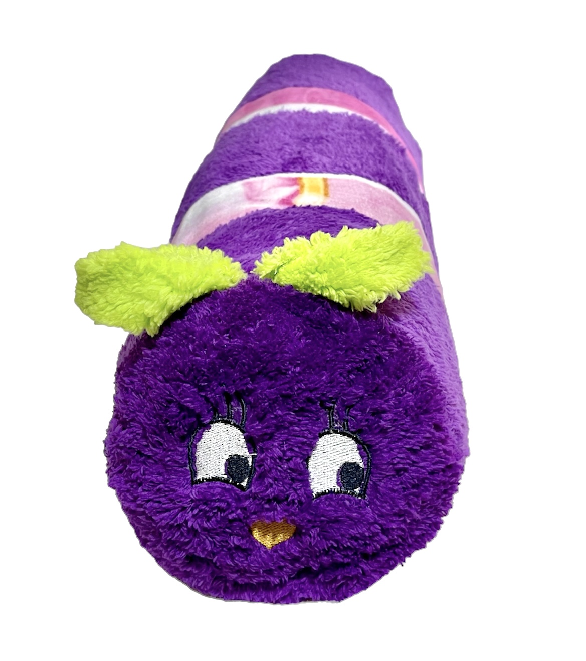 Peluche Grande de Gusano Color Morado con Rosa