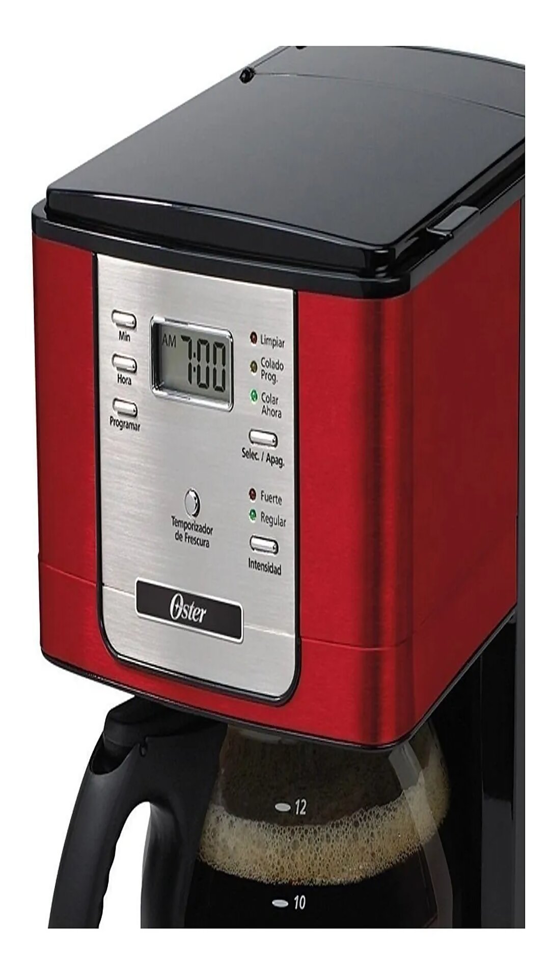 Cafetera Oster 12 tazas roja programable BVSTDC4401RD
