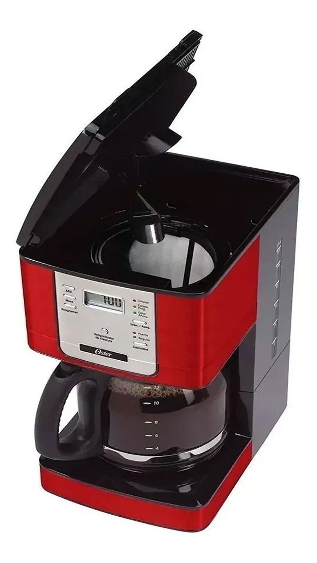 Cafetera Oster 12 tazas roja programable BVSTDC4401RD