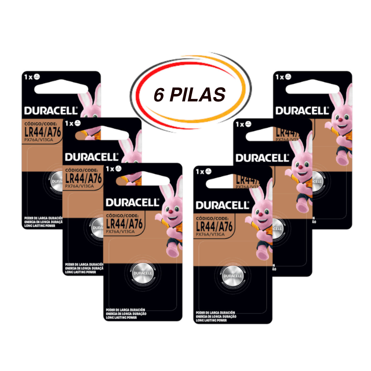 Pilas LR44 DURACELL Especializada Alcalina 1.5V 6 piezas