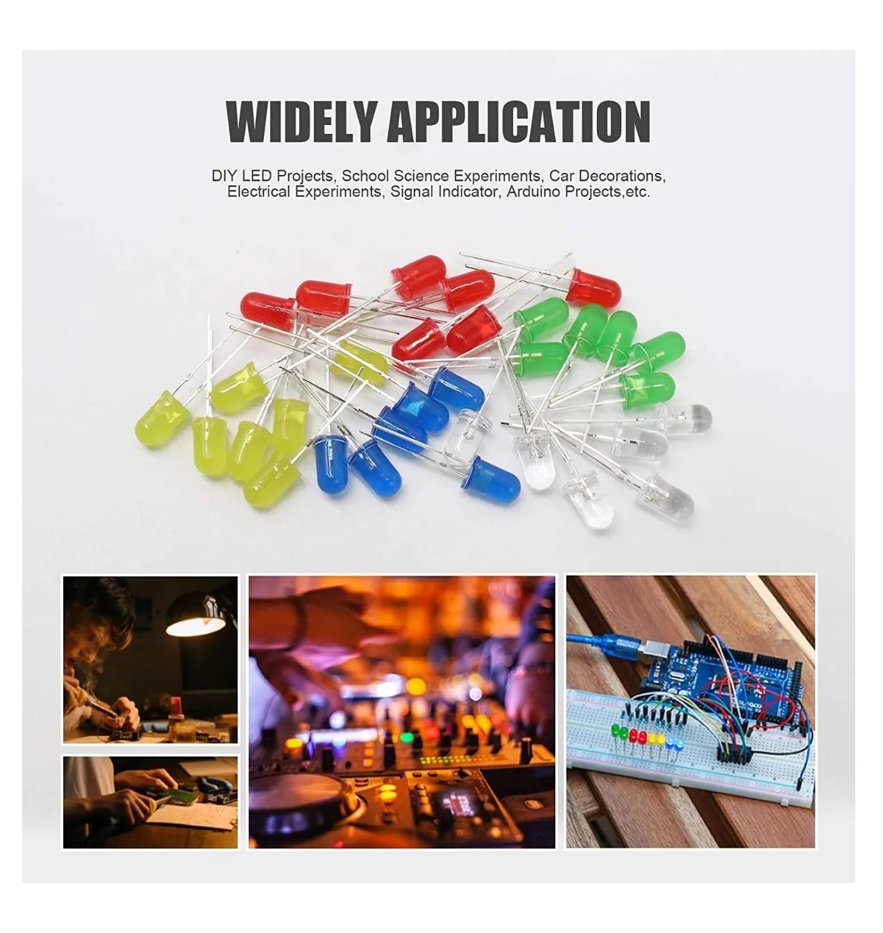 Kit Leds Ultrabrillantes De, 3 Mm 5mm, 5 Colores Disponibles