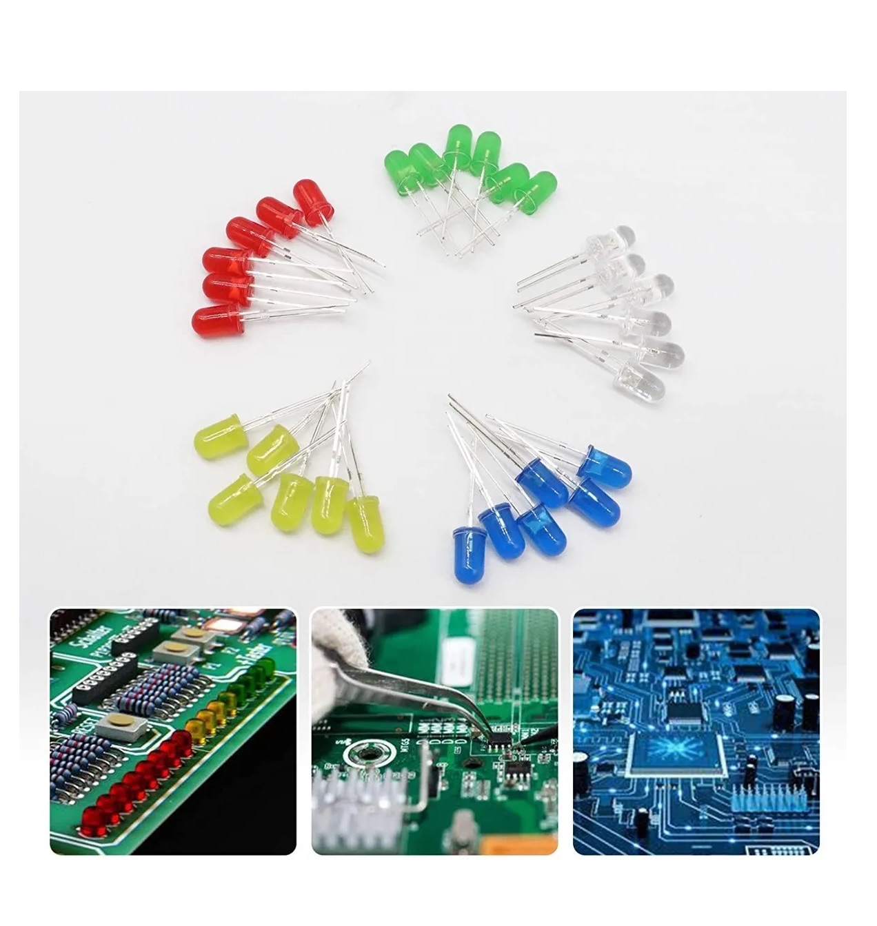 Kit Leds Ultrabrillantes De, 3 Mm 5mm, 5 Colores Disponibles
