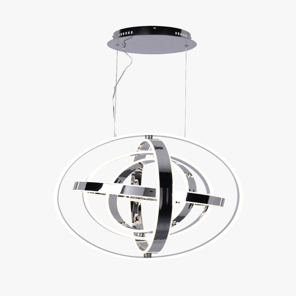 Candil Led Universe 160 W Cromo Marca Leon Iluminacion