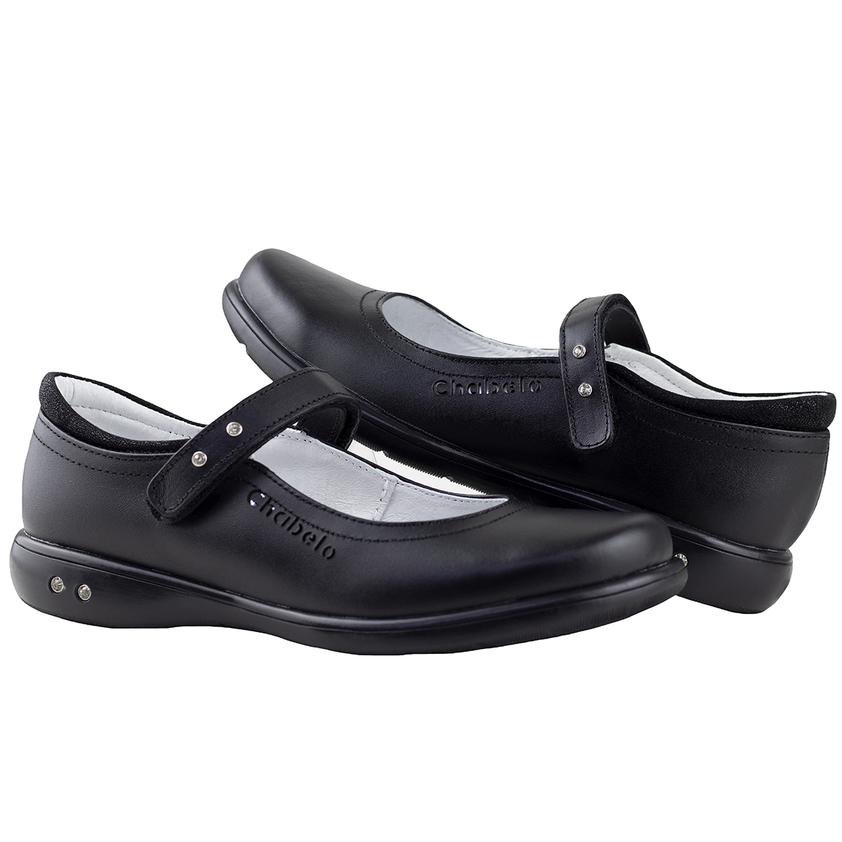 Zapato Escolar Para Niña Chabelo Piel C23-b Negro Originales