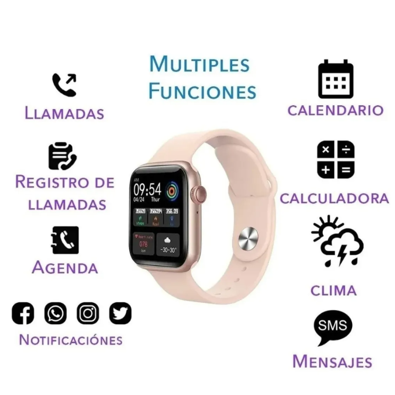 T500 Plus Reloj Inteligente Bt Smartwatch Llamadas Ip67
