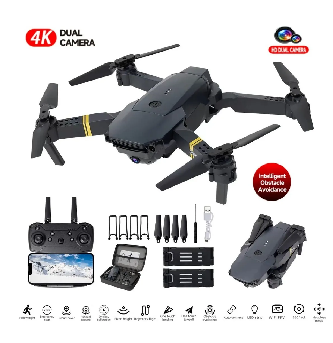 Drone Con Camara 4k Wifi Fpv E58 Para Adultos Y Niños