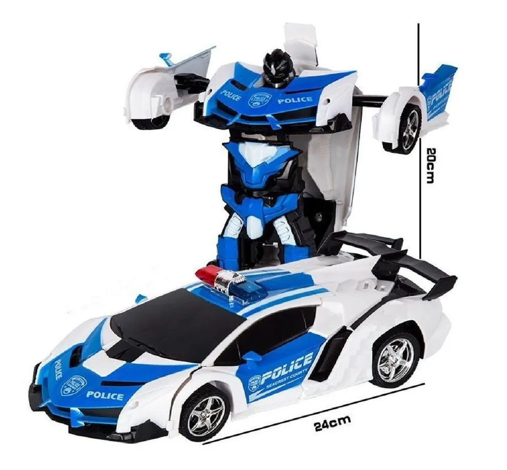 Carro Patrulla Policía Transformer Control Remoto Recargable