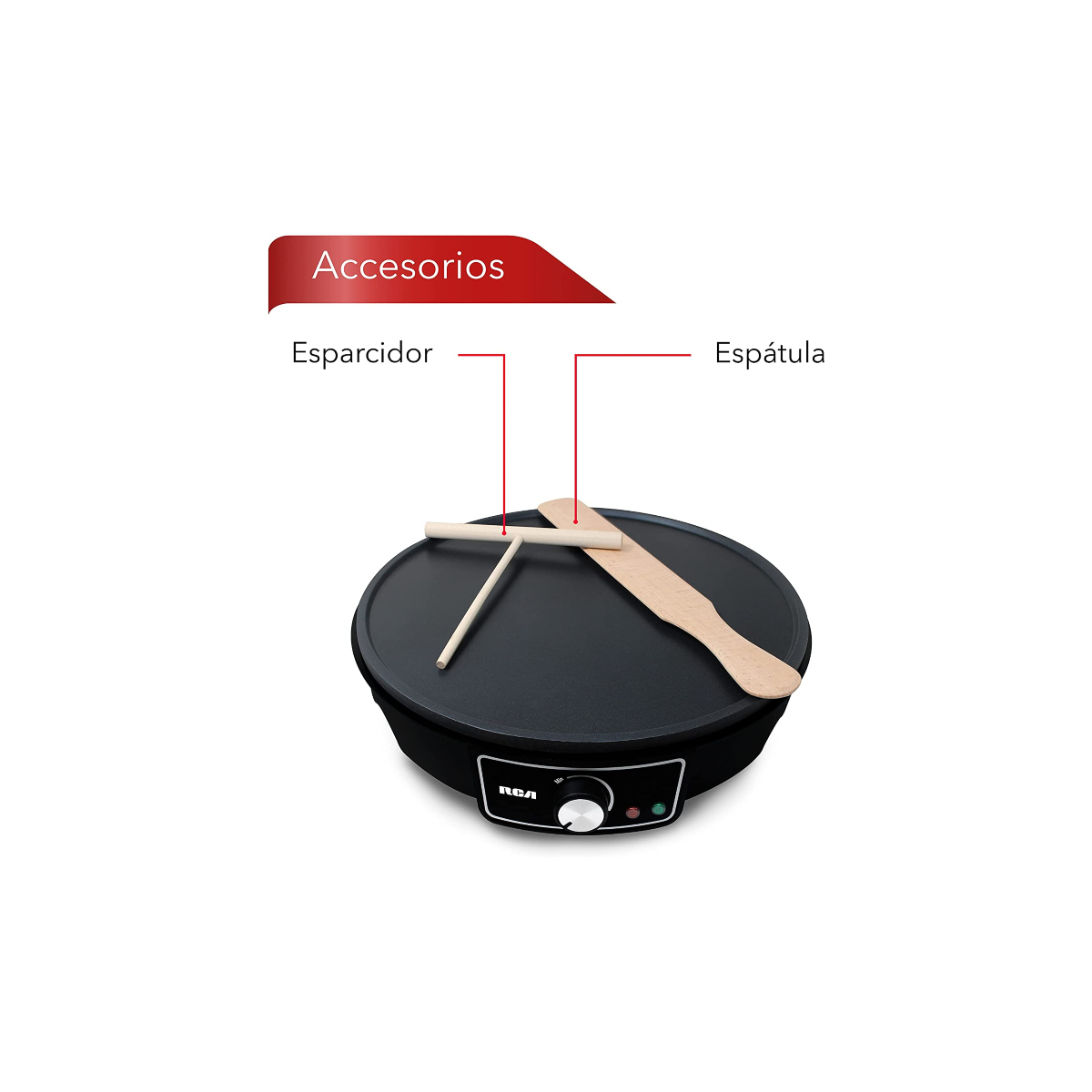 RCA RC-602- Crepera plancha antiadherente con accesorios