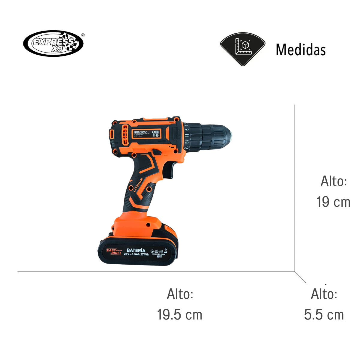 Taladro Atornillador Inalambrico Recargable Eléctrico 21 V