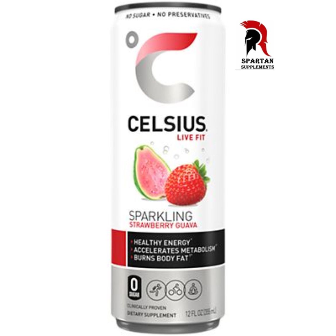 CELSIUS- bebida energetica sabor fresa con guanavana (12 pack)