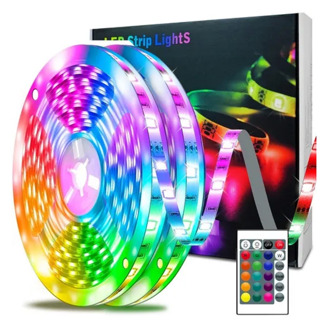 Tira De Luz Led Rgb 2 Rollos De 5m Y 2 Controles