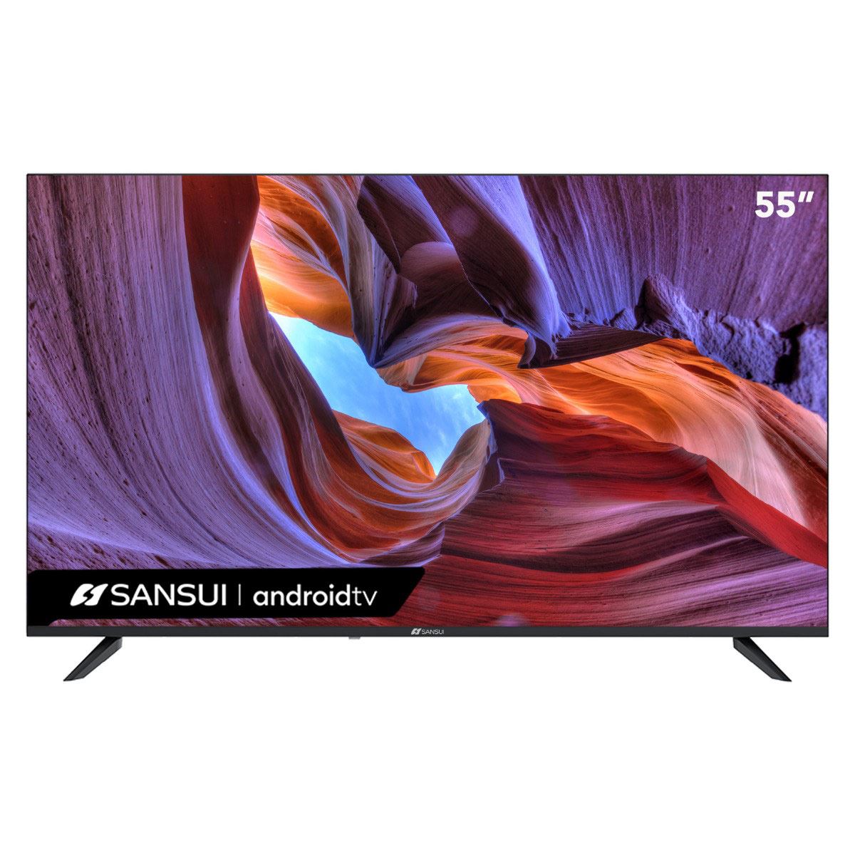 Sansui Smart TV LED SMX55V1UA 55", 4K Ultra HD, Widescreen, Negro