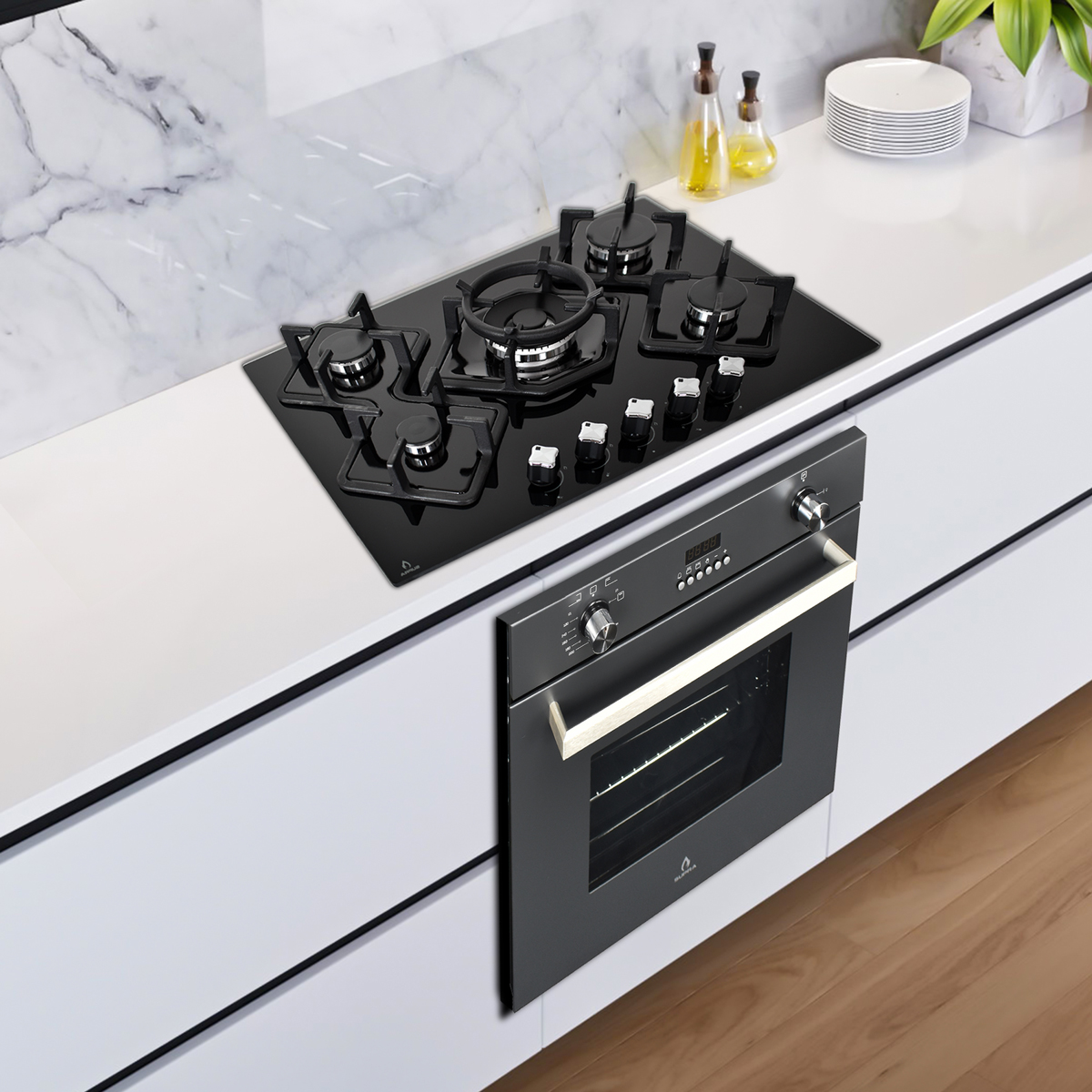 Parrilla Empotrable INFINITY Supra De Cristal Templado 5 Quemadores ...