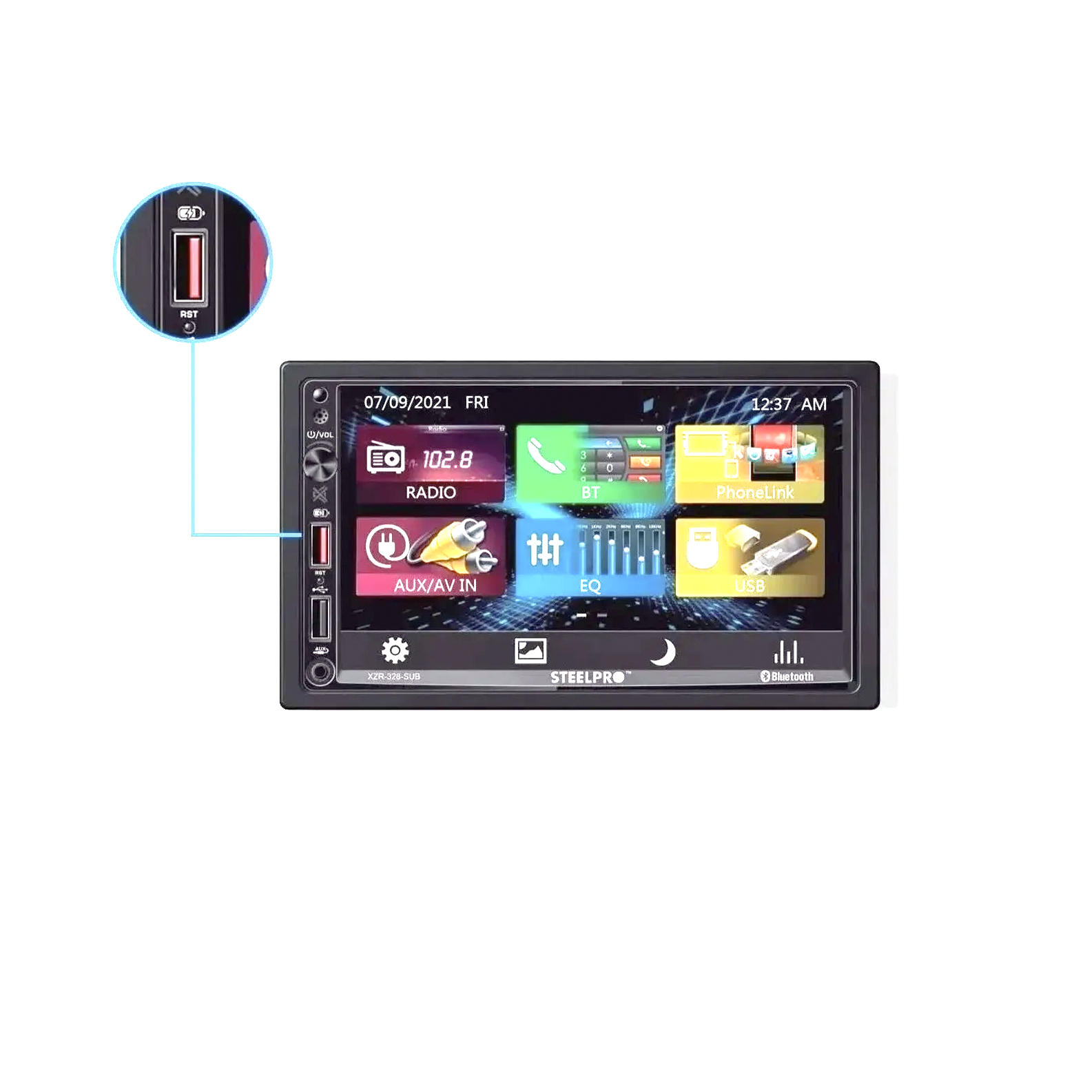 Estereo Pantalla Steelpro Bluetooth XZR-328