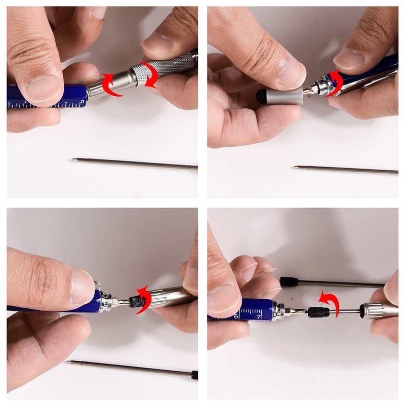 Pluma 5 En 1 Láser Lámpara Imán Señalador Bolígrafo C/caja Azul