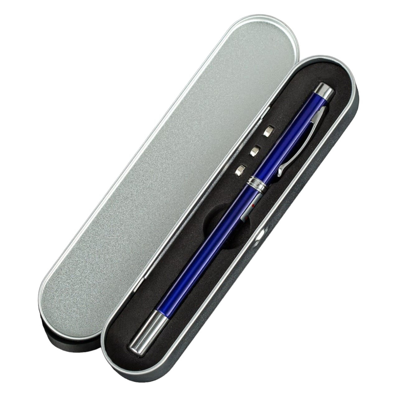 Pluma 5 En 1 Láser Lámpara Imán Señalador Bolígrafo C/caja Azul