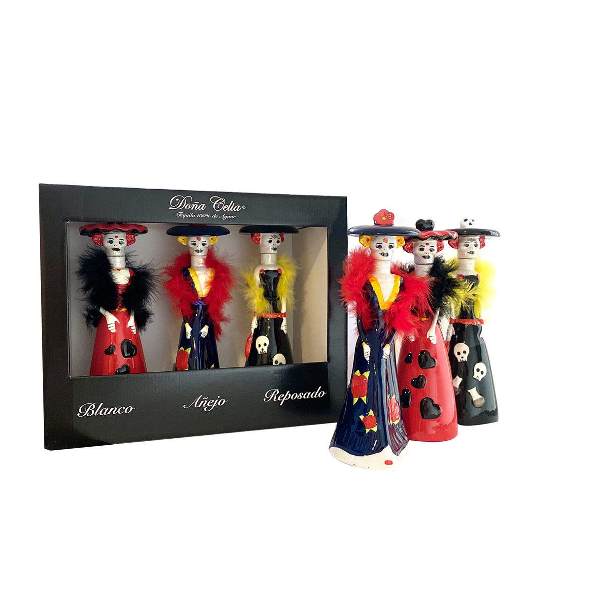 Tripack Tequila Doña Celia Blanco/Reposado/Añejo 375 ml