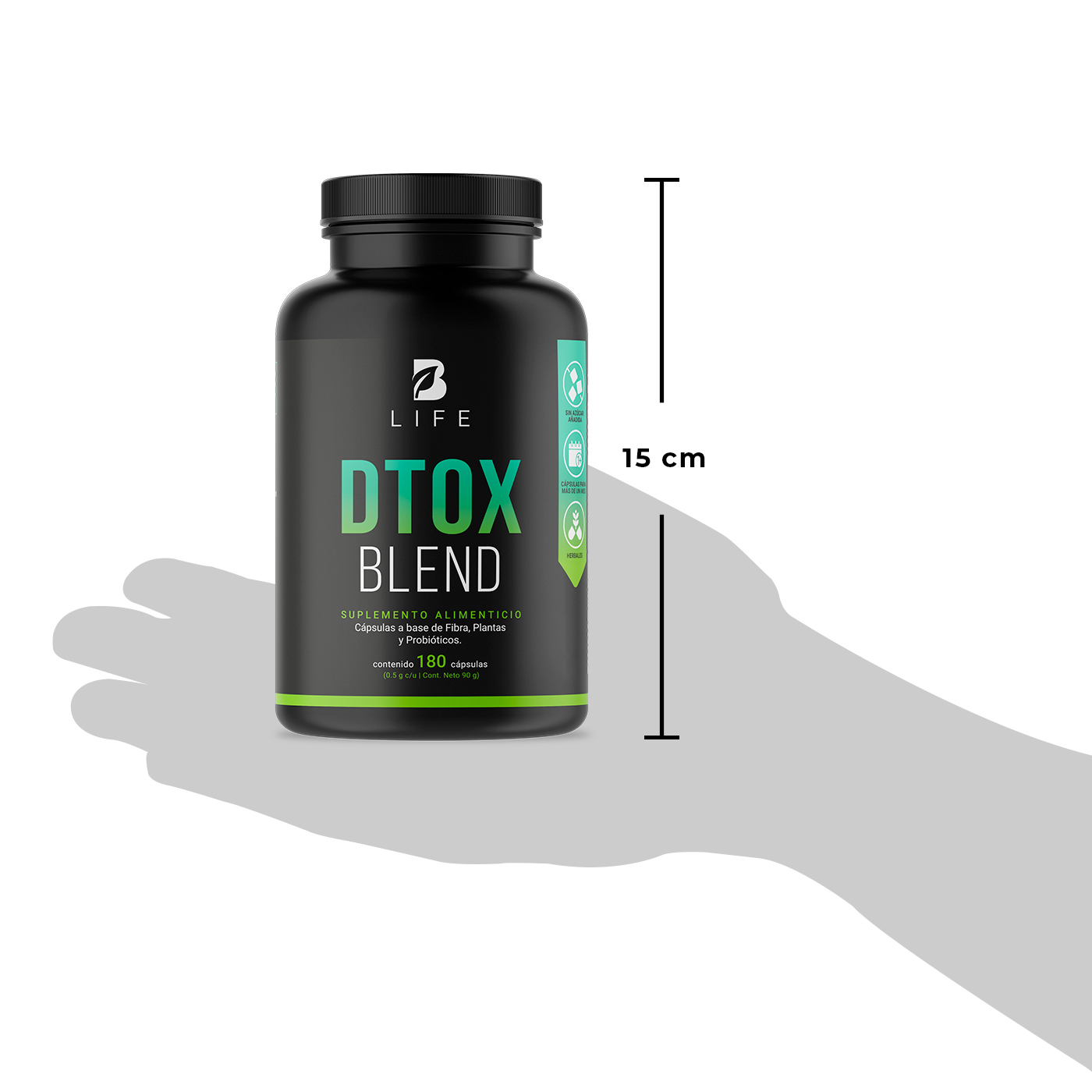 Detox Natural De 180 Cápsulas, Dtox Blend. B Life.